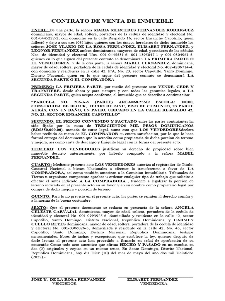 Acto de Venta de Inmueble - Maria Mercedes Fernandez Rodriguez 10.05. ...