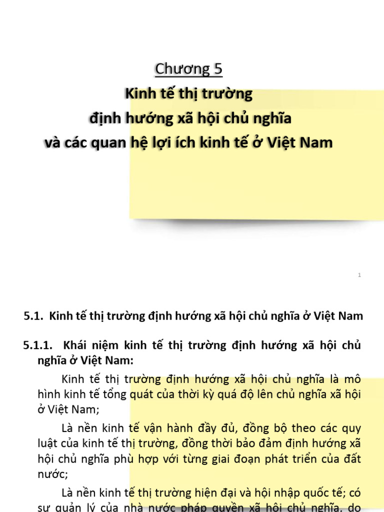 Chương-5.-KINH-TẾ-THỊ-TRƯỜNG-ĐỊNH-HƯỚNG-XHCN-VÀ-CÁC-QUAN-HỆ-LỢI-ÍCH-KINH-TẾ-Ở-VIỆT-NAM | PDF