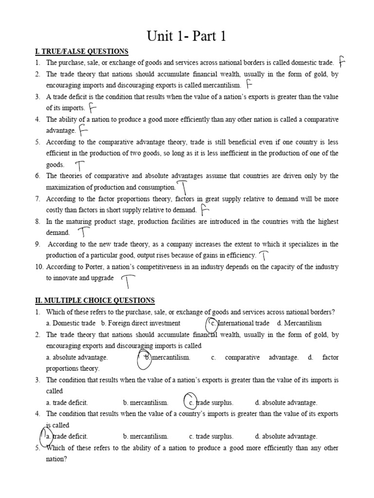 Unit 1 Part 1 Exercises To Sts | PDF | Exchange Rate | Foreign Exchange ...