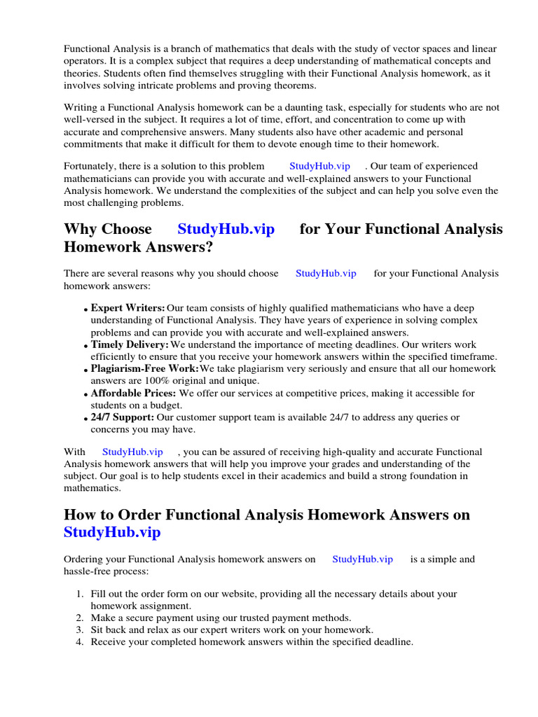 Functional Analysis Homework Answers | PDF | Functional Analysis ... Functional Analysis Homework Answers | PDF | Functional Analysis ...