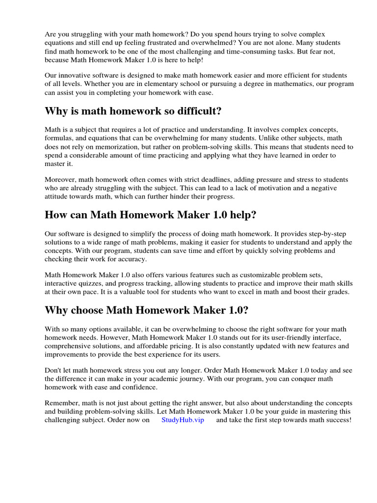 Math Homework Maker 1.0 | PDF | Homework | Http Cookie