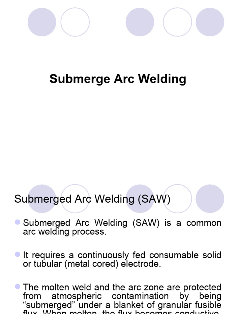 Submerged Arc Welding (SAW) | PDF