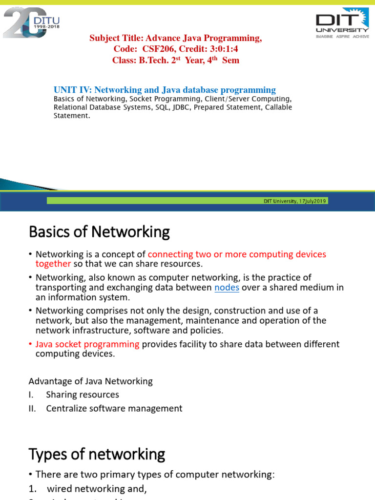 Unit 4 Socketprogramming Pdf