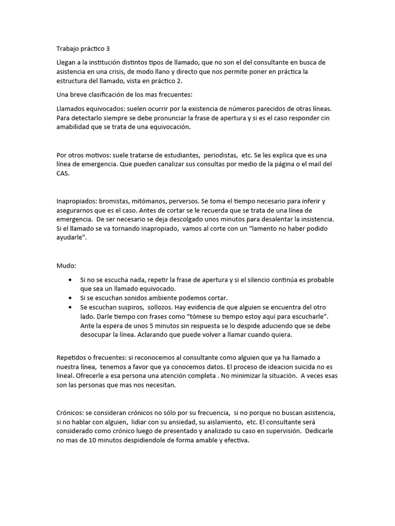 Tipos de Llamado | PDF