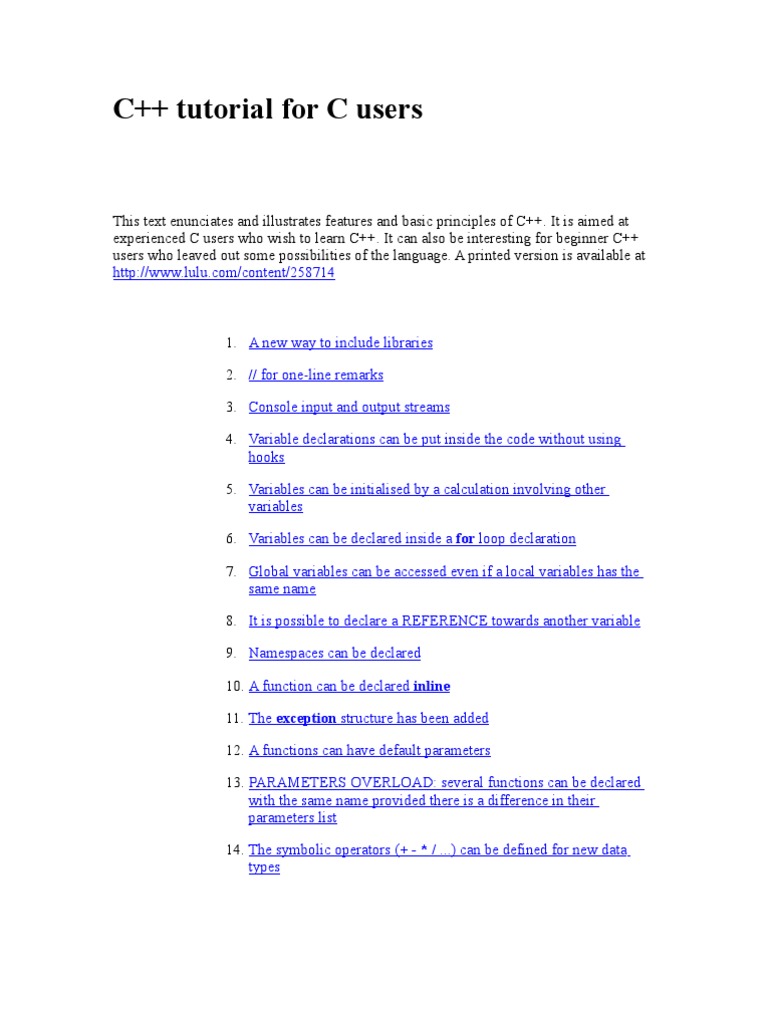 C++ Tutorial With Examples | PDF | C++ | C Sharp (Programming Language)