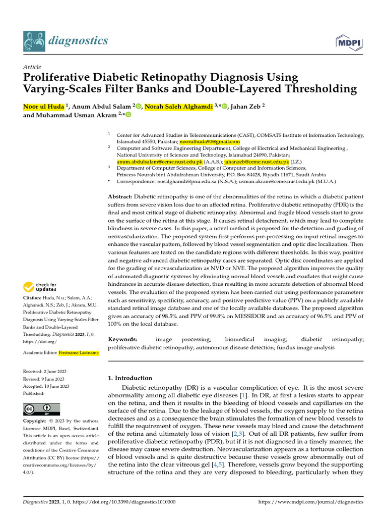 Proliferative Diabetic Retinopathy Diagnosis Using Varying Scales Filter Banks and Double ...