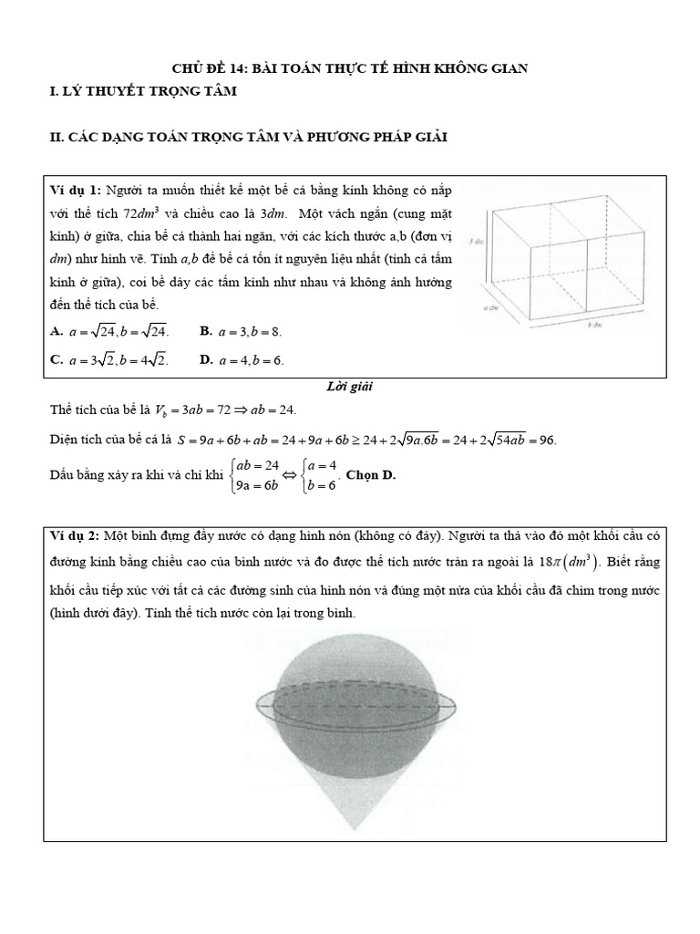 Bai Toan Thuc Te Hinh Hoc Khong Gian | PDF