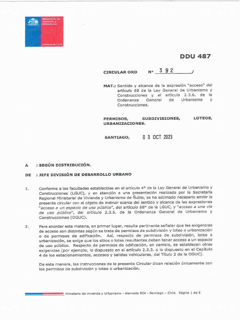 Ddu-487 Acceso Subdivisiones | PDF