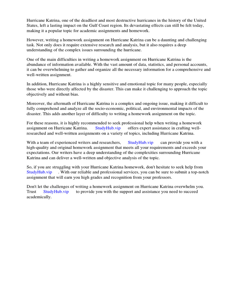 Hurricane Katrina Homework | PDF | Hurricane Katrina | Tropical Cyclones