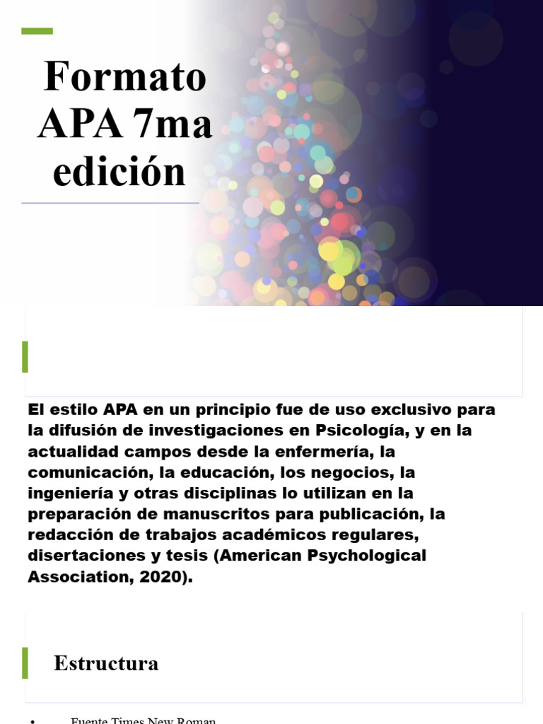 Formato APA 7ma Edición | Descargar gratis PDF | Estilo apa