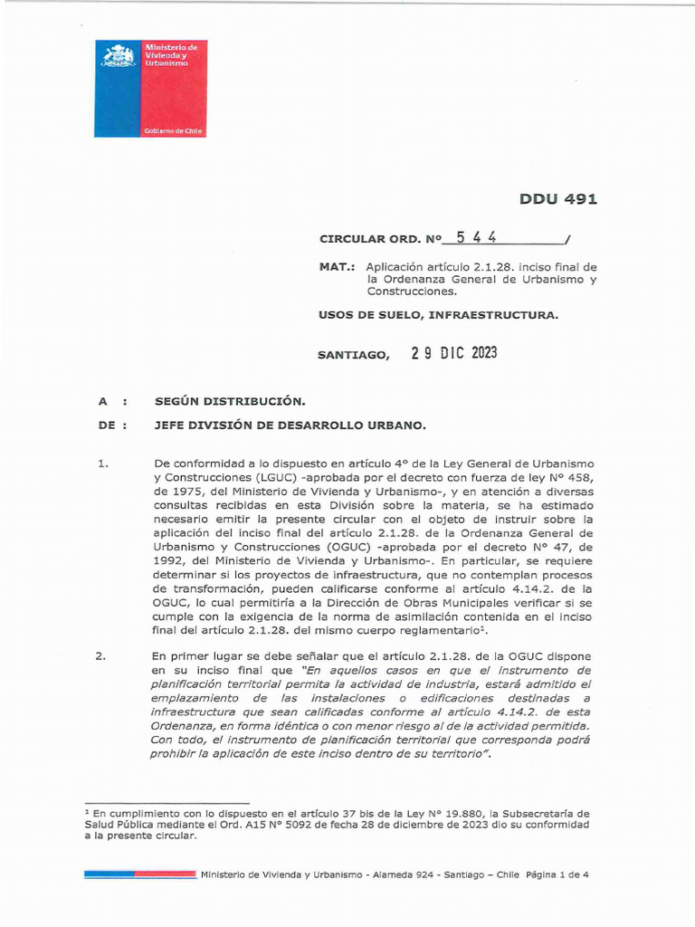 Ddu 491 | PDF | Chile | Urbanismo