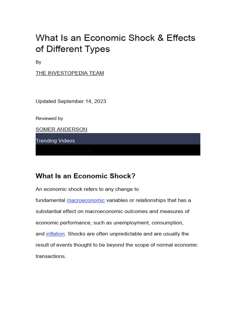 Understanding Economic Shocks & Effects | PDF | Economics | Macroeconomics