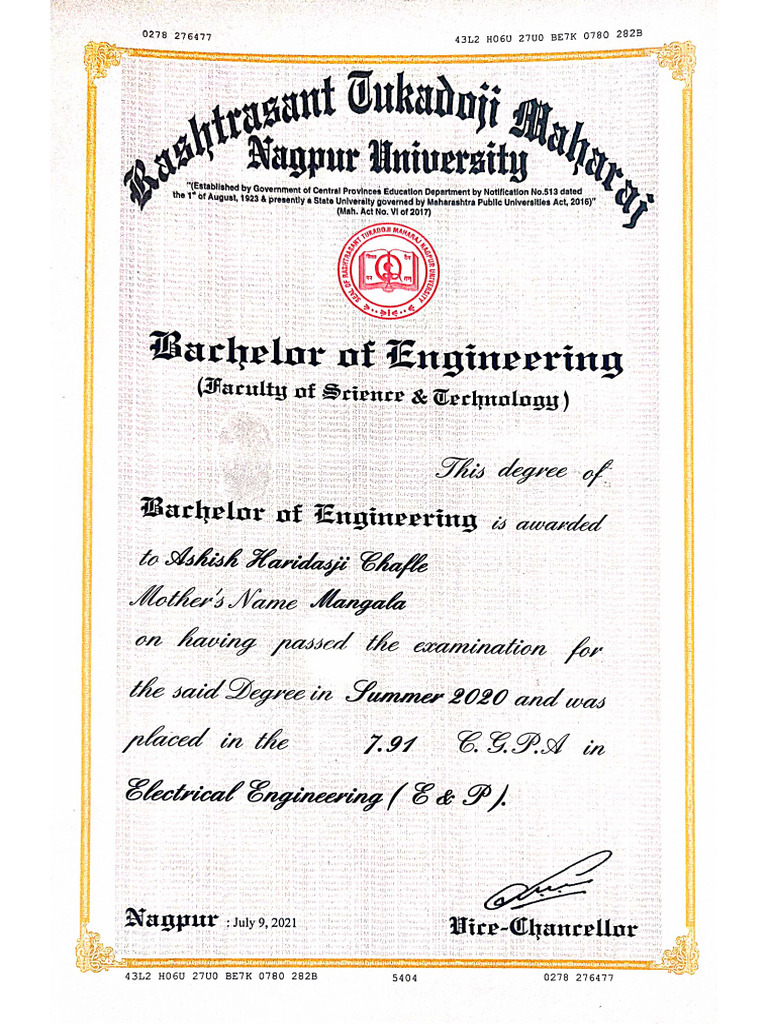 Degree Certificate | PDF