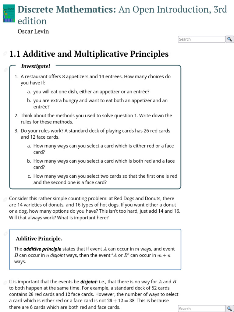 Additive and Multiplicative Principles | Download Free PDF | Numbers ...