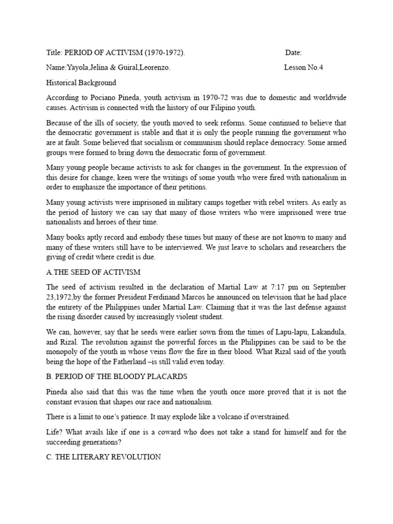 Literature 1970 72 | PDF | Activism