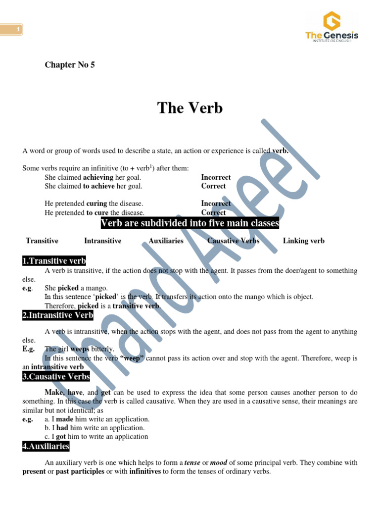 verb 5 | PDF | Verb | Syntax
