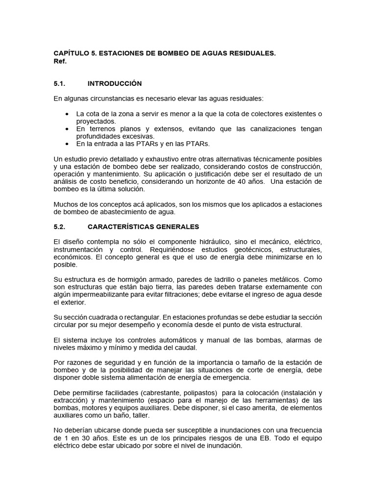 Capítulo 5 Estaciones de Bombeo | PDF | Gasolinera | Bomba