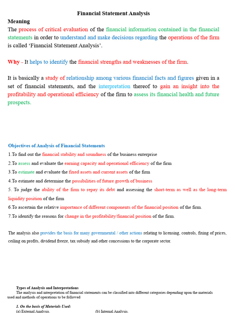 Financial Analysis - Meaning | PDF | Income Statement | Financial Statement