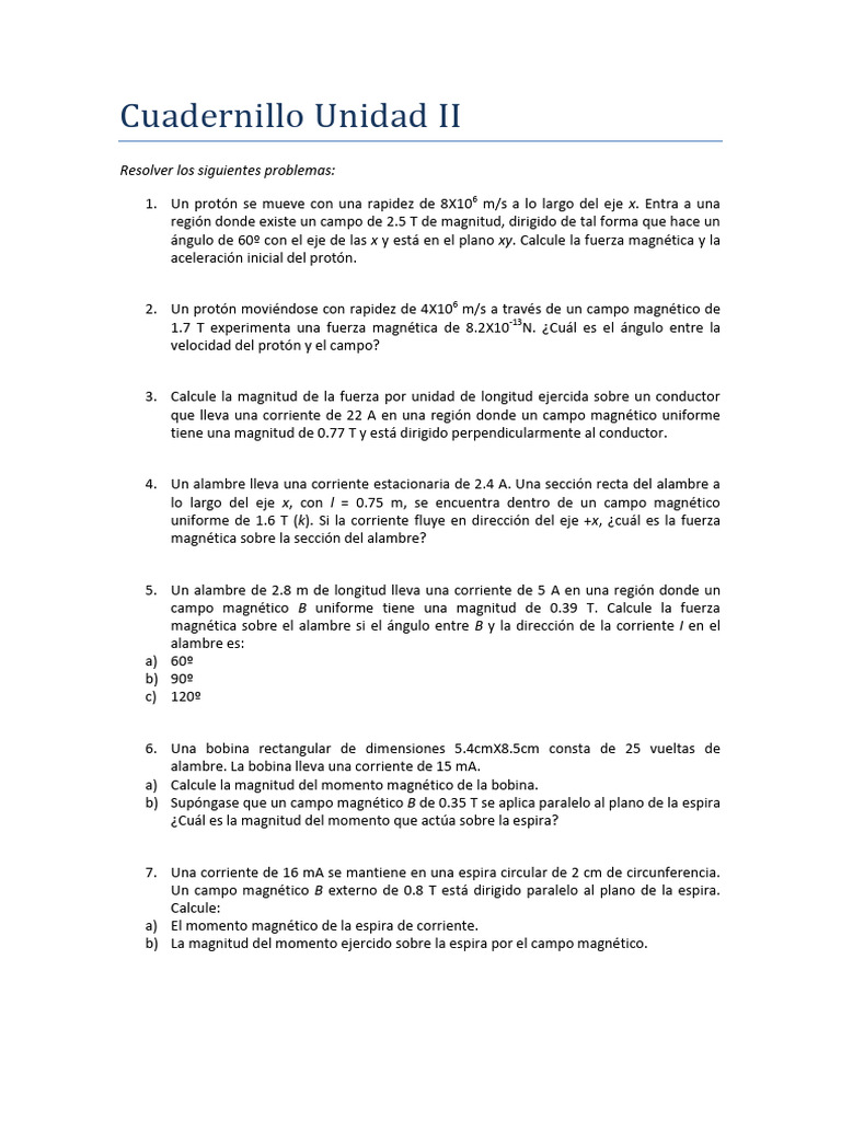 Cuadernillo UII E y E Ind | PDF | Corriente eléctrica | Campo magnético
