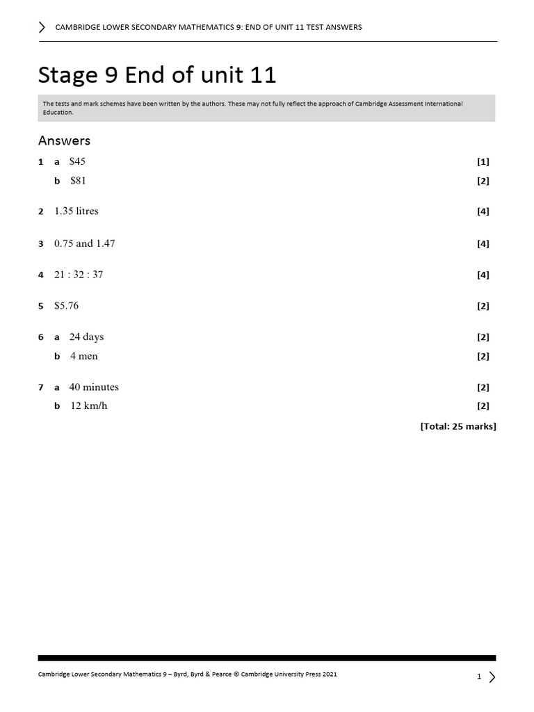Unit 11 End-Of-Unit Test Answers | PDF