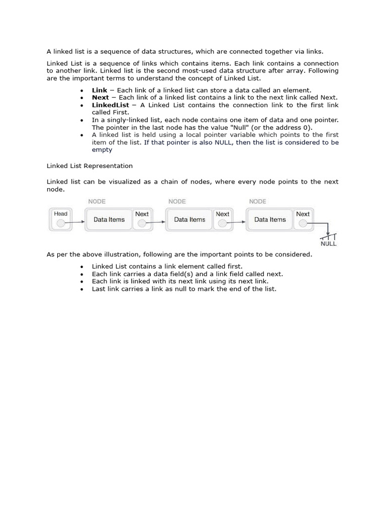 Linked List | PDF | Pointer (Computer Programming) | Computer Data Linked List | PDF | Pointer (Computer Programming) | Computer Data