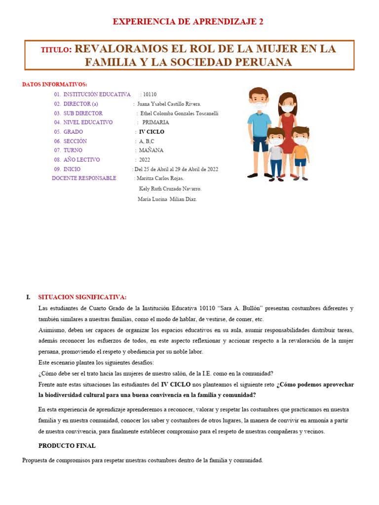 Experiencia Aprendizaje 03 Pdf Números Multiplicación