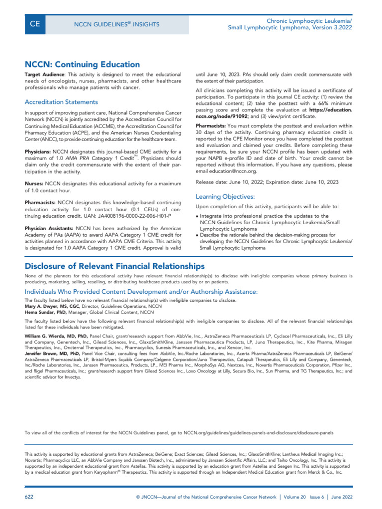NCCN 2022 | PDF | Pharmacology | Medical Specialties