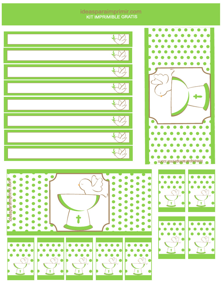 Bautizo Etiquetas Stickers Kit Imprimible Bautismo Gratis | PDF
