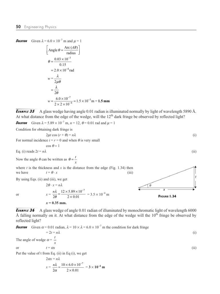 Dark Fringe Calculation in Wedge Experiment | PDF | Electrodynamics | Physical Phenomena