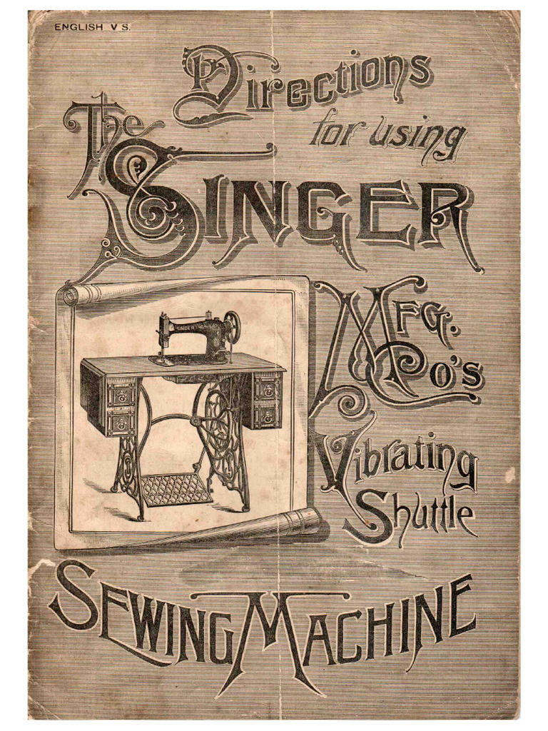 Singer Fiddlebase From 1891 Sewing Machine Instruction Manual | PDF