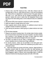 Hotel Rules & Regulations Sample | PDF
