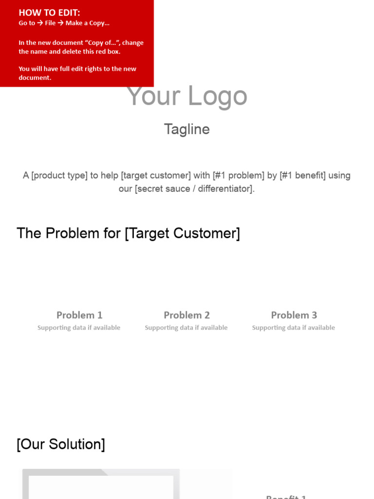 Basic 10 Page Investor Pitch Deck Template - For 500 Startups Application | PDF | Business ...