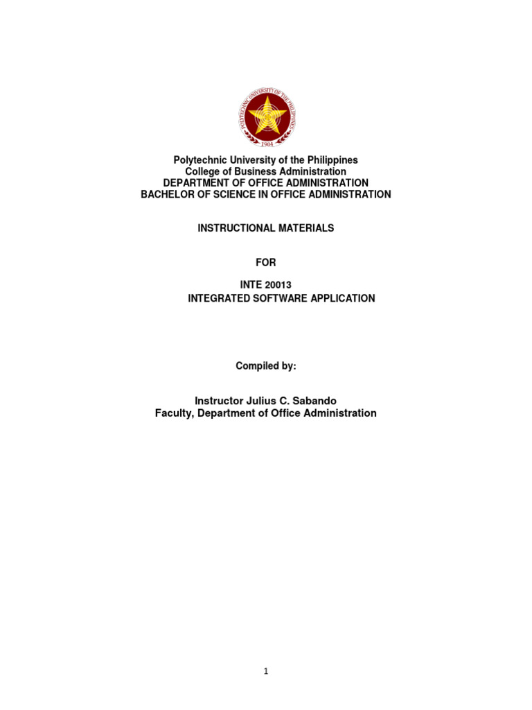 Inte 20013 Integrated Software Application 1 | PDF | Microsoft Word | Typefaces
