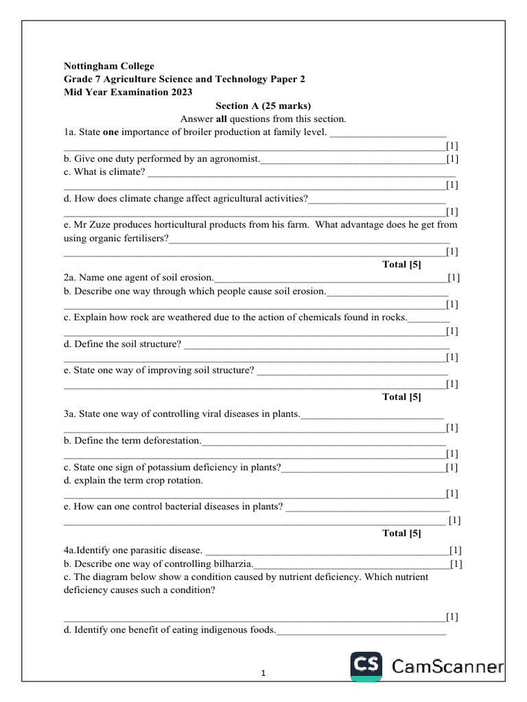 G 7 Agric Sci and Tech P2 2023 | PDF | Soil | Agriculture