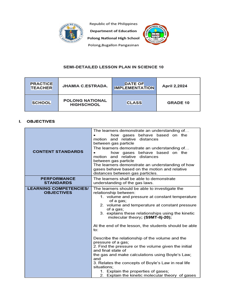 SDLP-Properties of Gases | PDF | Gases | Temperature