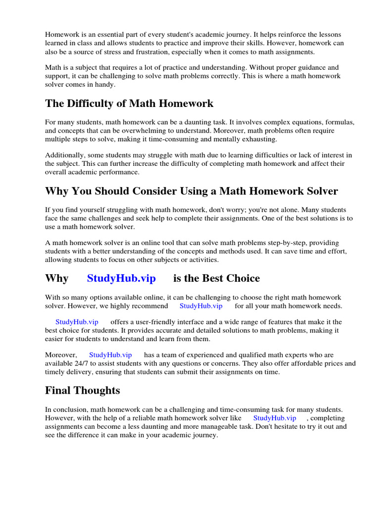 Math Homework Solver | PDF | Mathematics | Homework