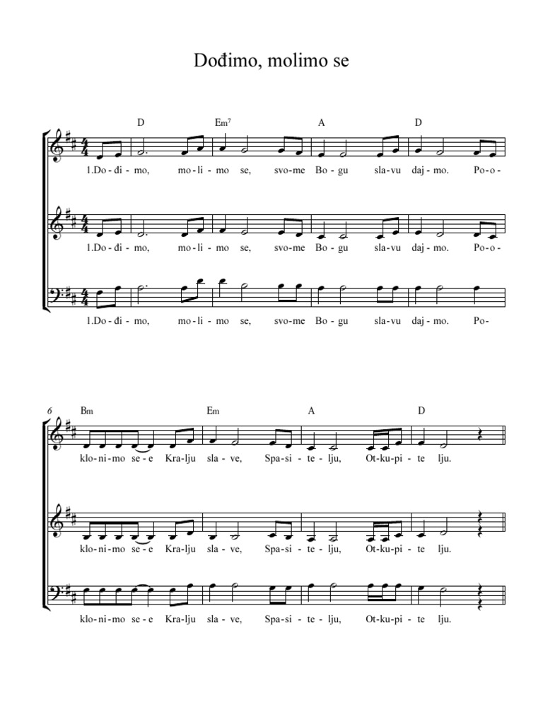 Dođimo Molimo Se - Cijela Verzija | PDF