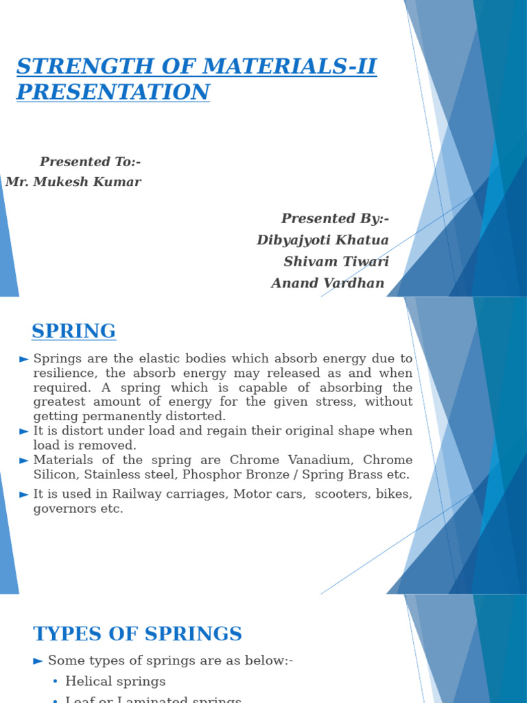 Helical Spring and Its Types | PDF | Helix | Stress (Mechanics)