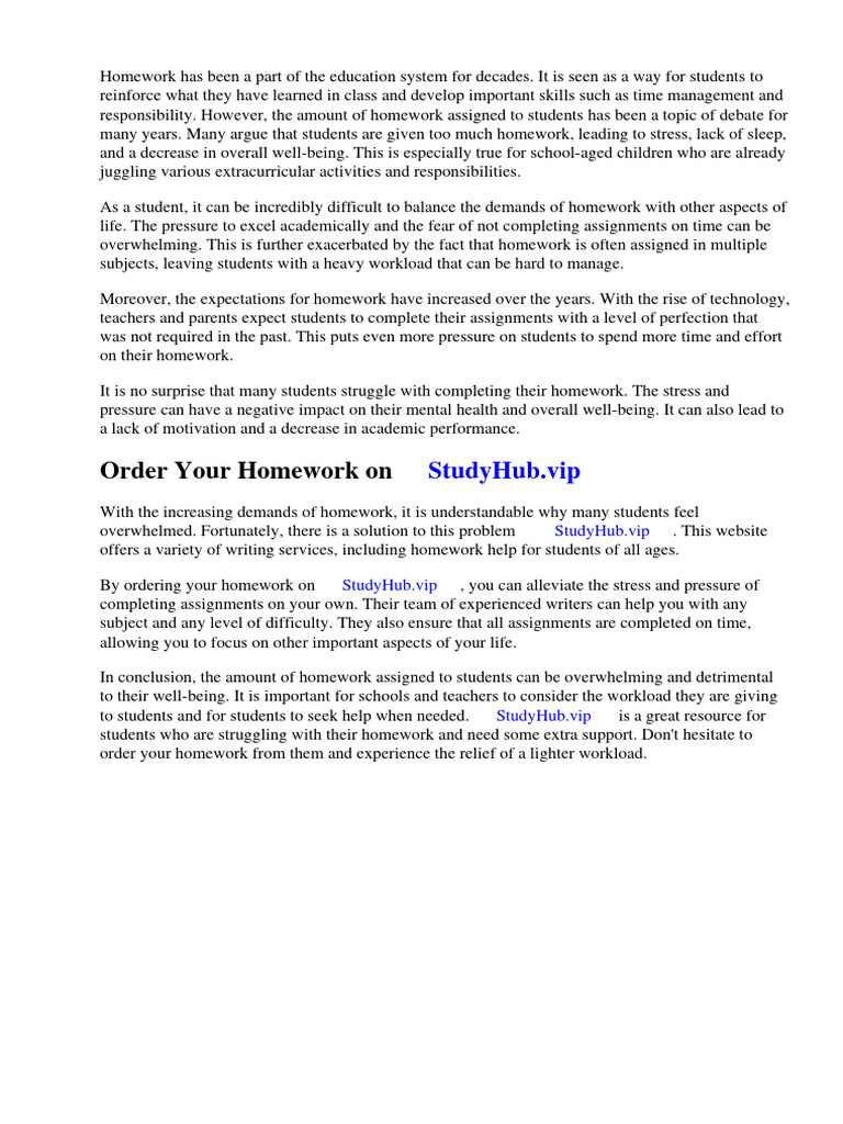 Less Homework For School | PDF | Homework | Teachers