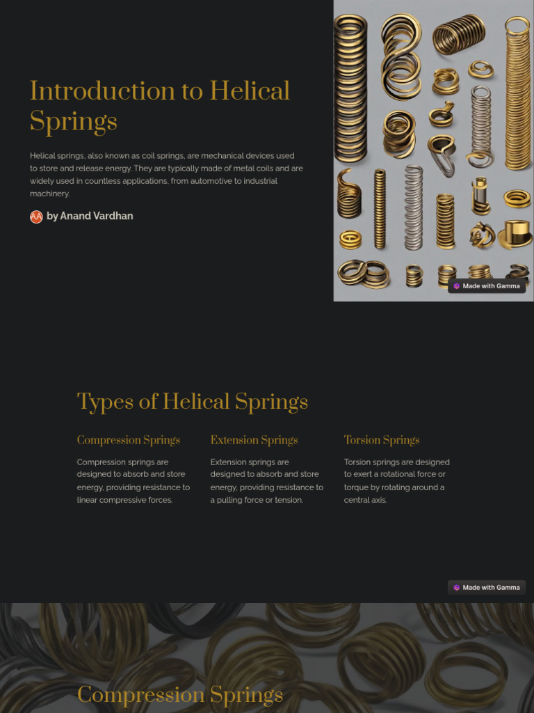 Introduction To Helical Springs | PDF | Manufactured Goods | Mechanical ...