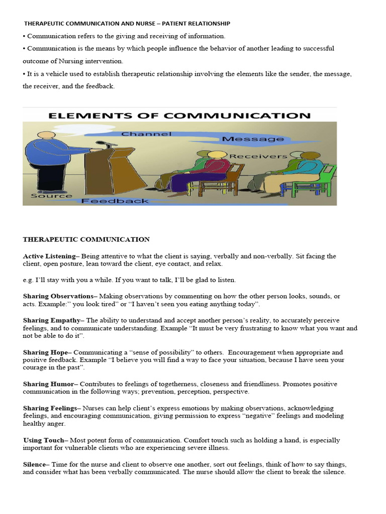 Therapeutic Communication | Download Free PDF | Communication | Feeling