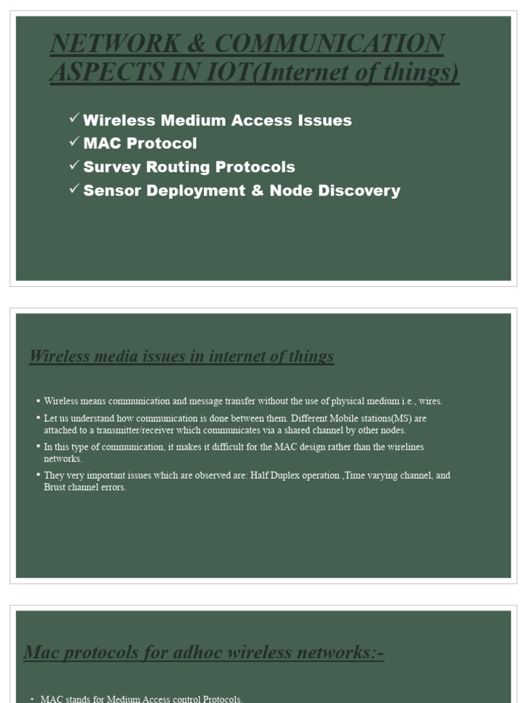 Network & Communication Aspects in Iot (Internet of Things | PDF | Computer Network | Internet ...