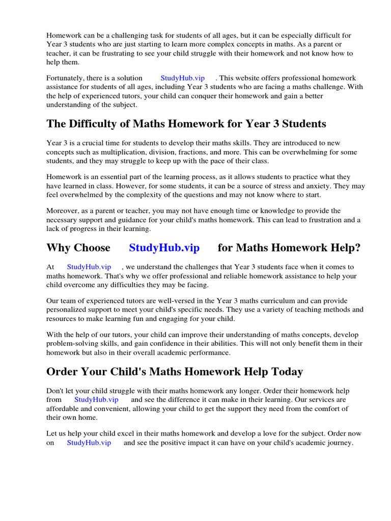 Maths Challenge Homework Year 3 | PDF | Homework | Learning