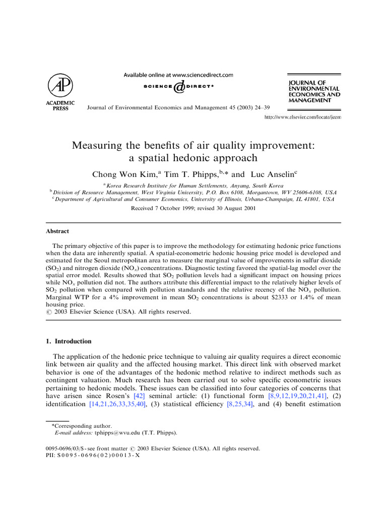 Reading - Hedonic | PDF | Spatial Analysis