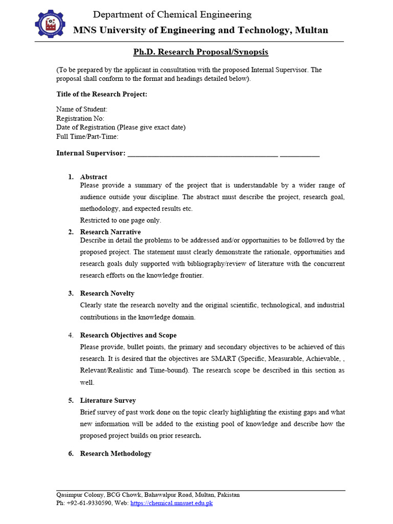PHD Proposal Format | Download Free PDF | Methodology | Analysis