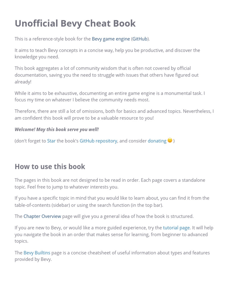 Unofficial Bevy Cheat Book | Download Free PDF | 3 D Computer Graphics | Cursor (User Interface)