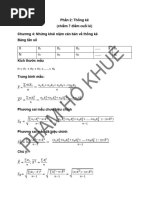 Tóm tắt công thức xác suất thống kê công thức xác suất thống kê | PDF