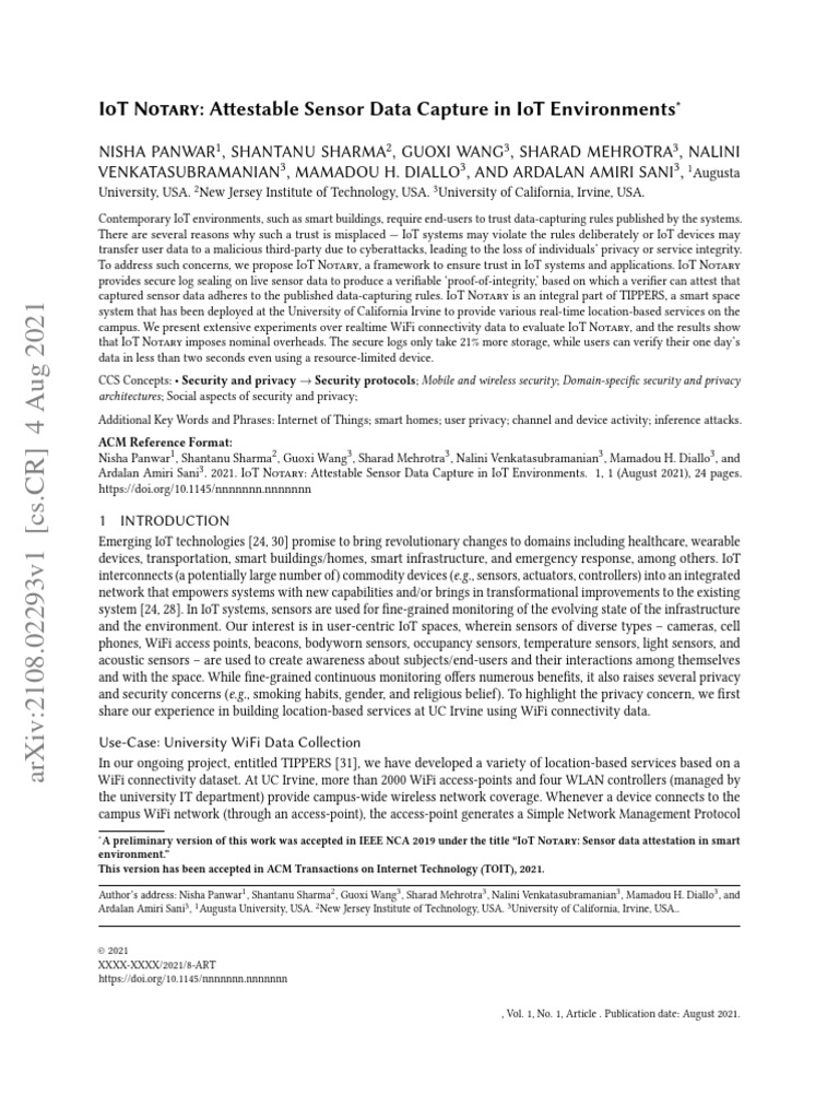 21-Iot Notary Acm Tiot | PDF | Internet Of Things | Encryption
