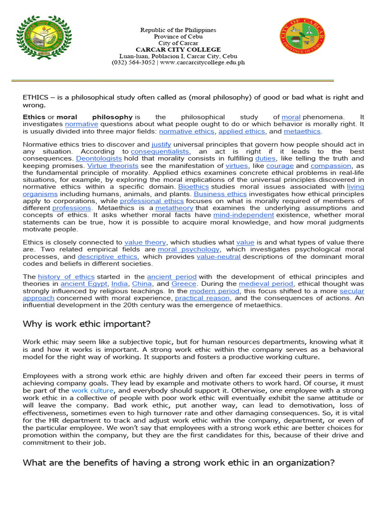 Work Ethics | PDF | Social Psychology