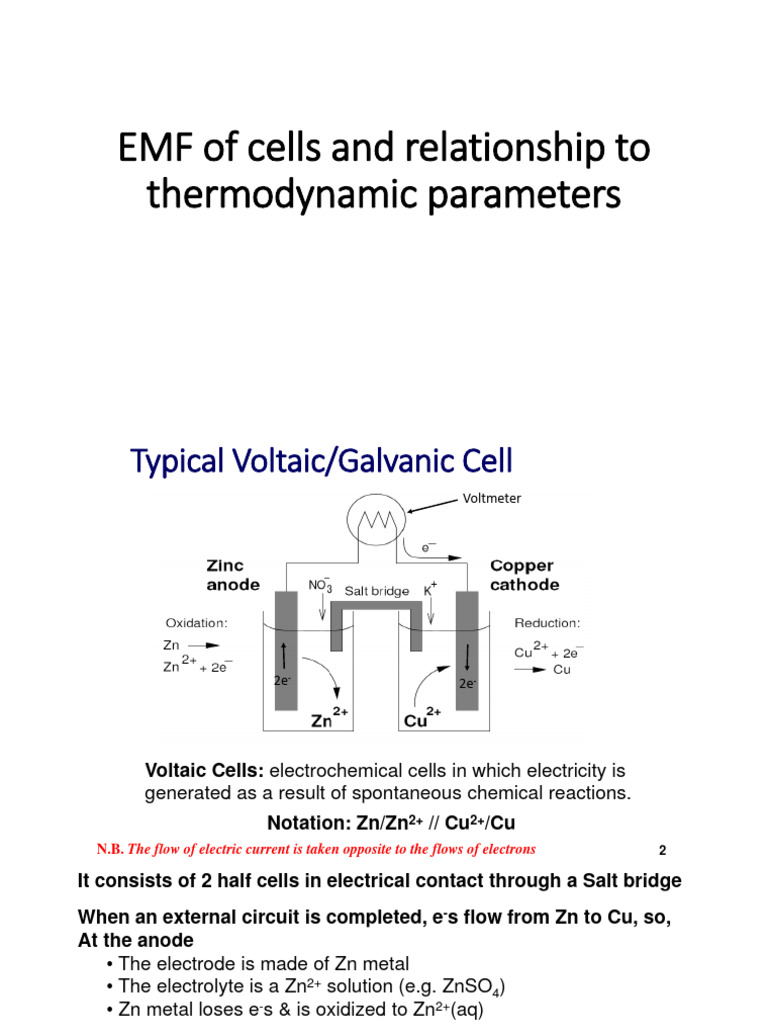 Chm 232 Emf Of Cells Pdf Redox Ion